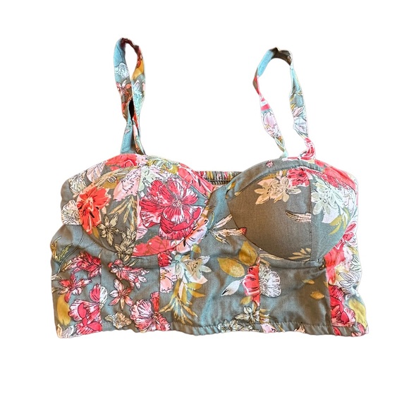 Band of Gypsies | Tops | Bog Collective Floral Crop Top With Smocking ...